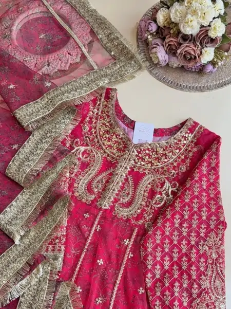 PREMIUM NET PAKISTANI HEAVY PARTY WEAR SUIT